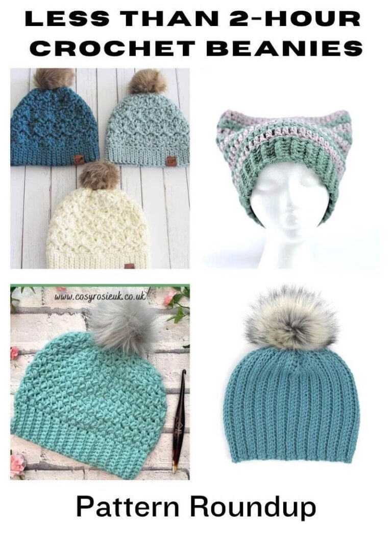 40 Easy & Quick Crochet Beanie Patterns - Zamiguz