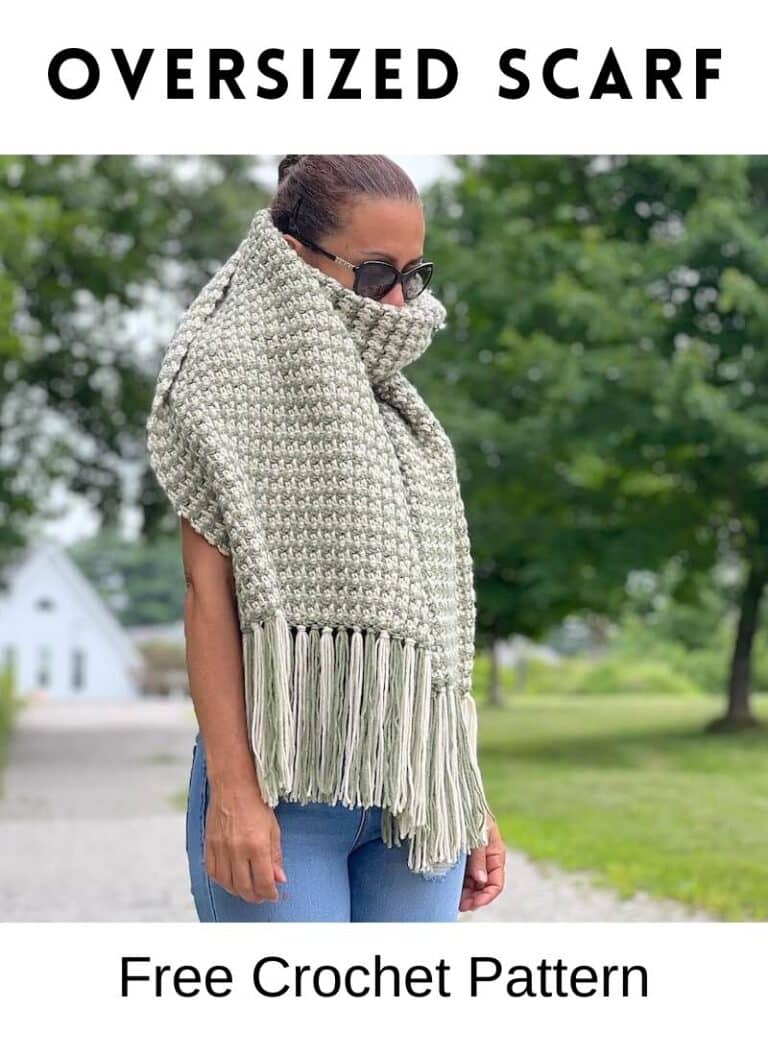 Easy Oversized Crochet Scarf | Free Pattern - Zamiguz