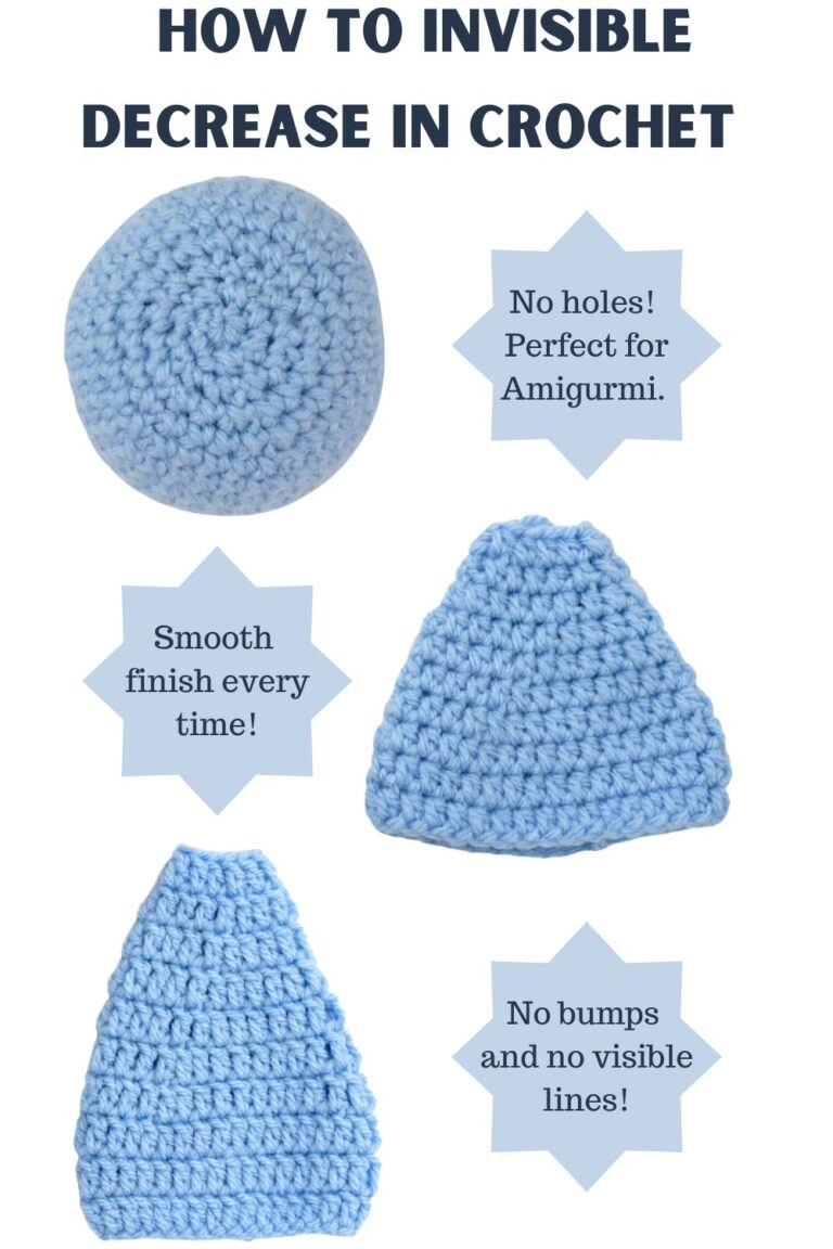 Invisible Decrease Crochet Free Tutorial (+ Video) - Zamiguz