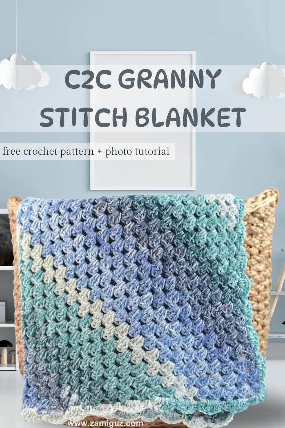 C2C Crochet Blanket Free Pattern | Zamiguz Crochet Creations