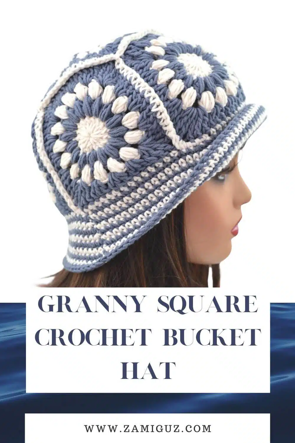 Granny Square Bucket Hat Free Pattern - Zamiguz Crochet Creations