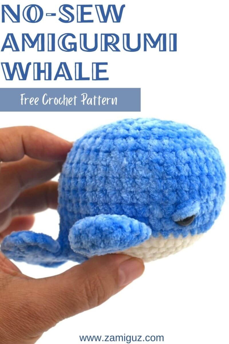Free No-Sew Tiny Crochet Whale Pattern | Zamiguz Handmade