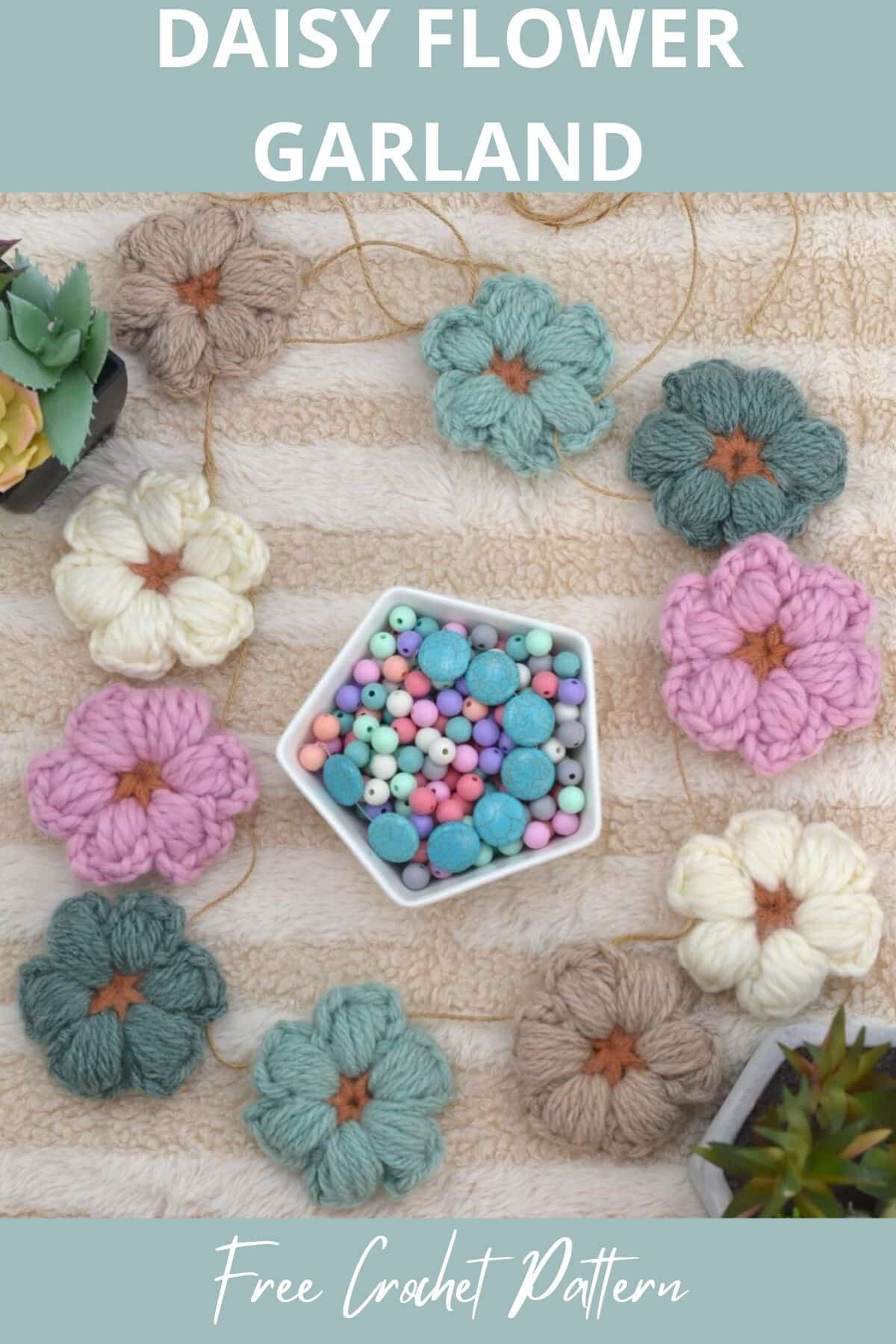 Crochet Flower Garland Free Pattern - Zamiguz Handmade