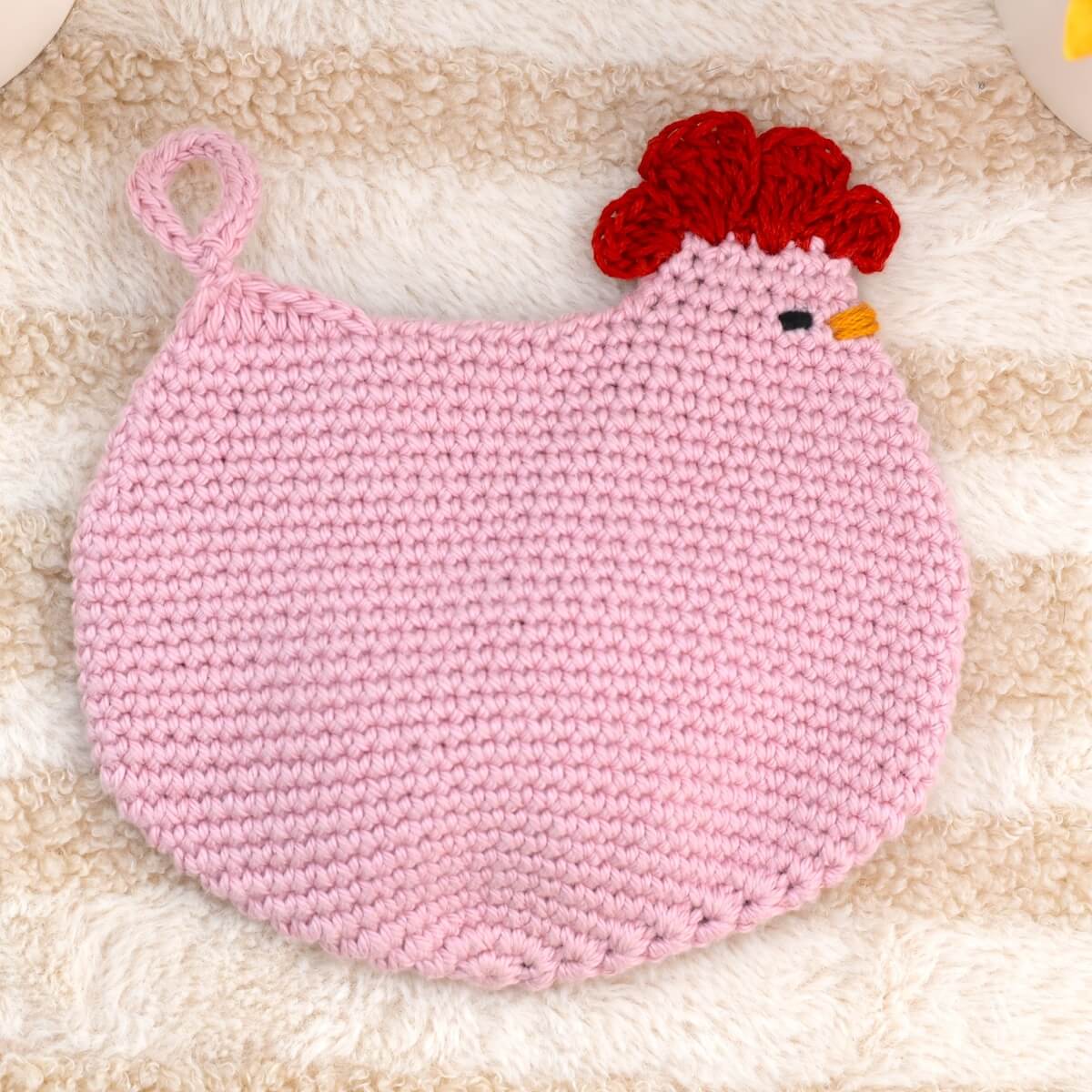 Crochet Chicken Potholder Easy Pattern - Zamiguz Handmade
