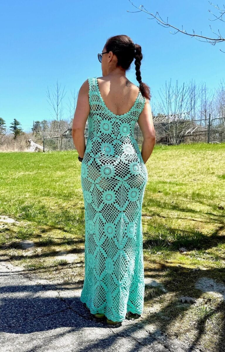 Stunning Crochet Maxi Dress Pattern | 6 Sizes - Zamiguz